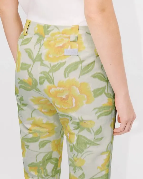 Kenzo Jacquard Peonies Cropped Pants