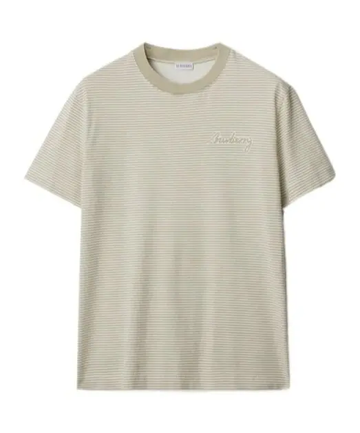 Burberry Logo Printed Striped Crewneck T-shirt