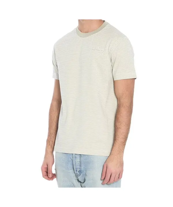 Burberry Logo Printed Striped Crewneck T-shirt