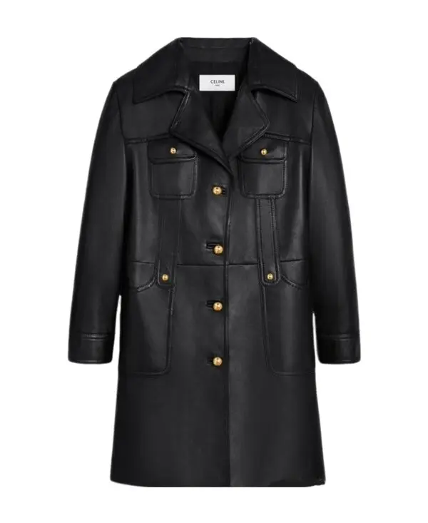 Celine Neo Coat In Soft Lambskin
