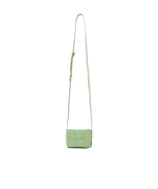 Bottega Veneta Mini Cassette Knitted Shoulder Bag - Pistachio Color