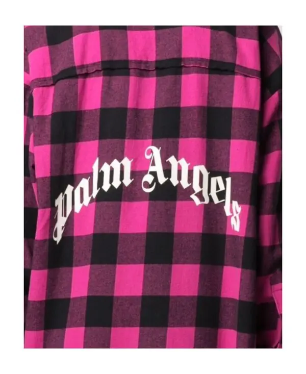 Palm Angels Check-print Logo Shirt