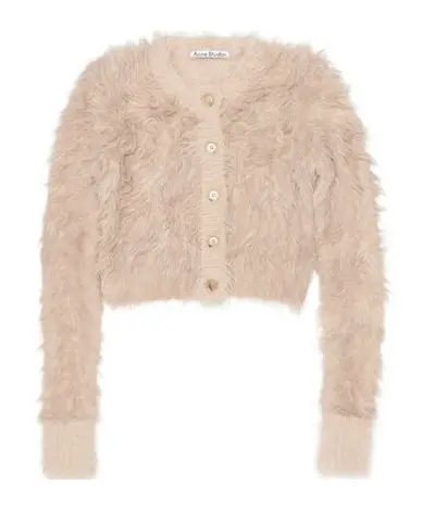 Acne Studios Textured Cropped Cardigan - Nude