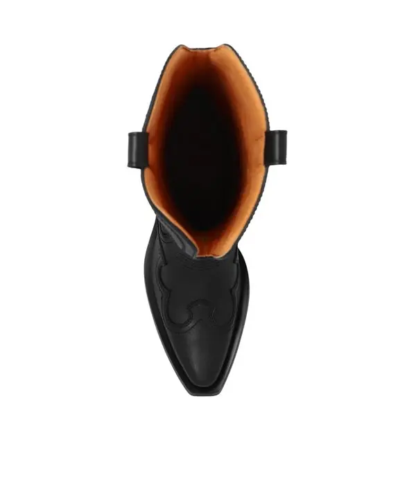 GANNI Square-toed Short Boots - Black