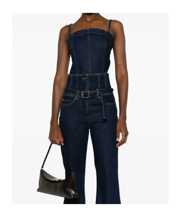 Pinko Spaghetti Strap Denim Tank Top - Black