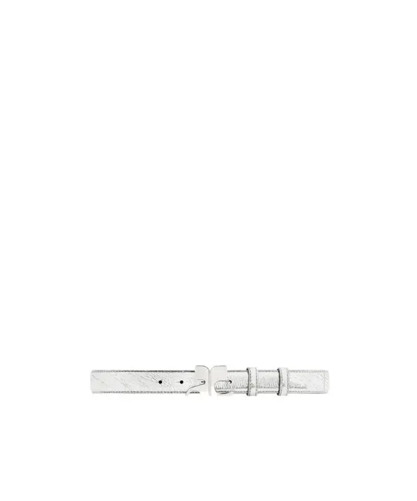 COURREGES Metallic Effect Buckle Belt - Mirror