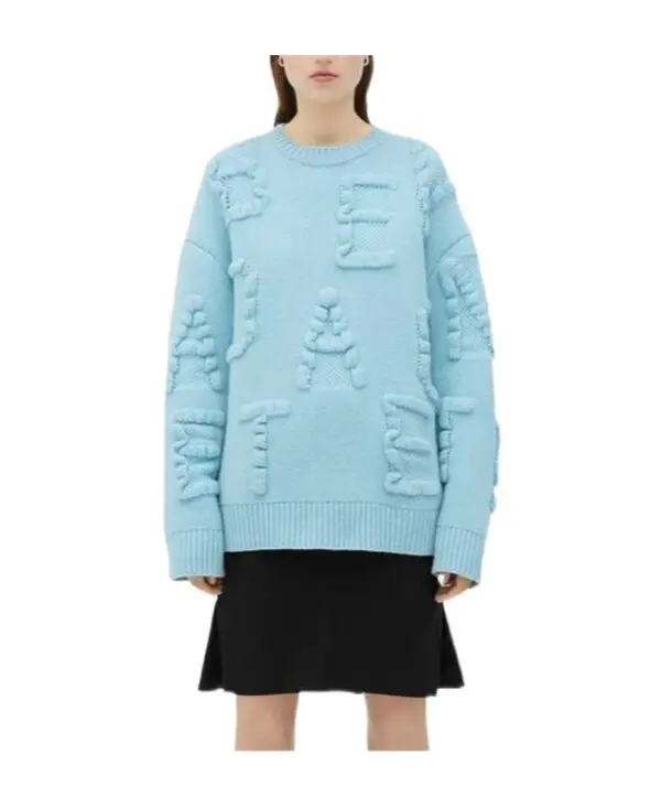 Bottega Veneta Alphabet Detailed Knitted Jumper - Blue