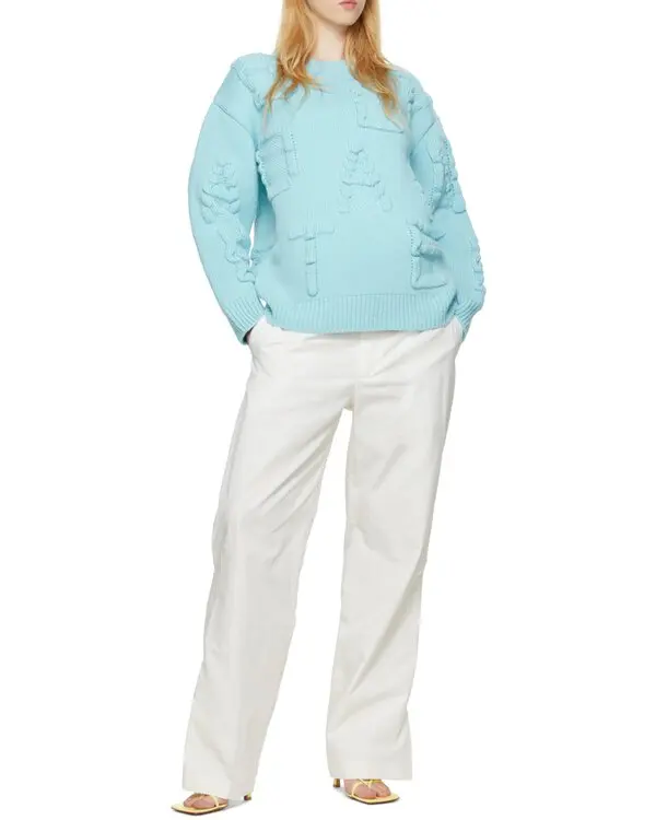 Bottega Veneta Alphabet Detailed Knitted Jumper - Blue