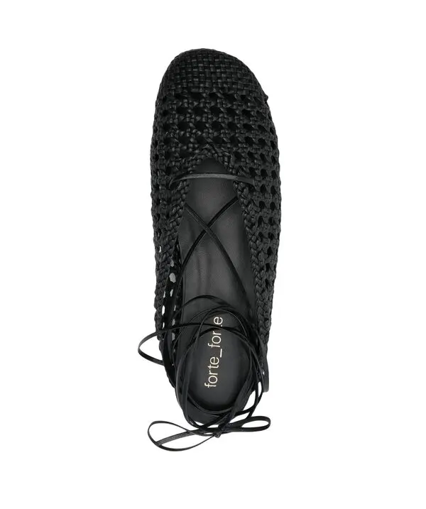 FORTE_FORTE Woven Lace-up Sandals