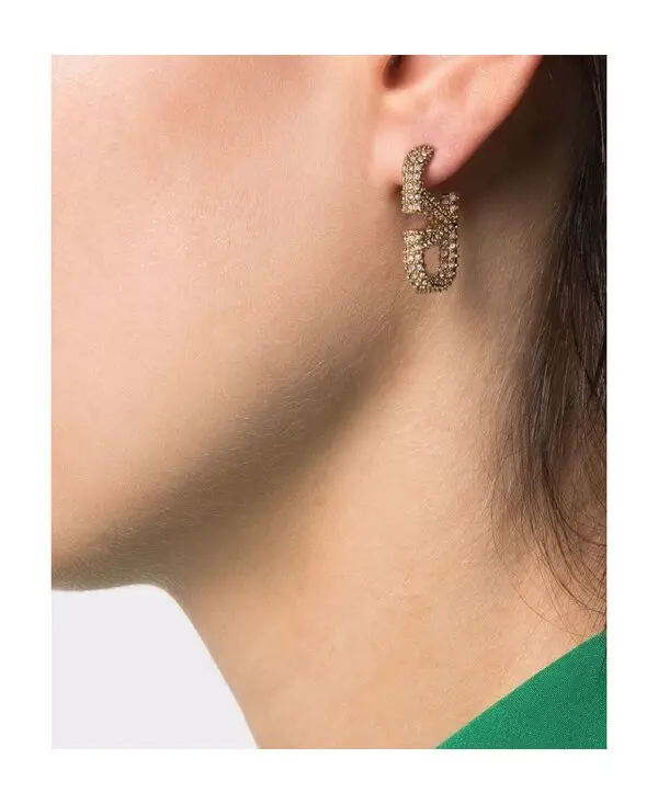 Valentino Garavani Vlogo Signature Embellished Earrings - White