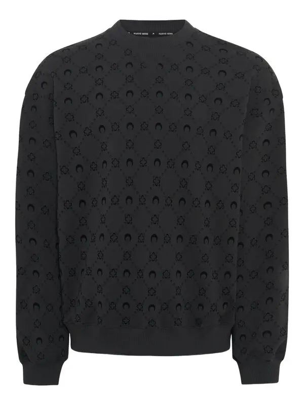 MARINE SERRE Round Neck Long Sleeve Sweater