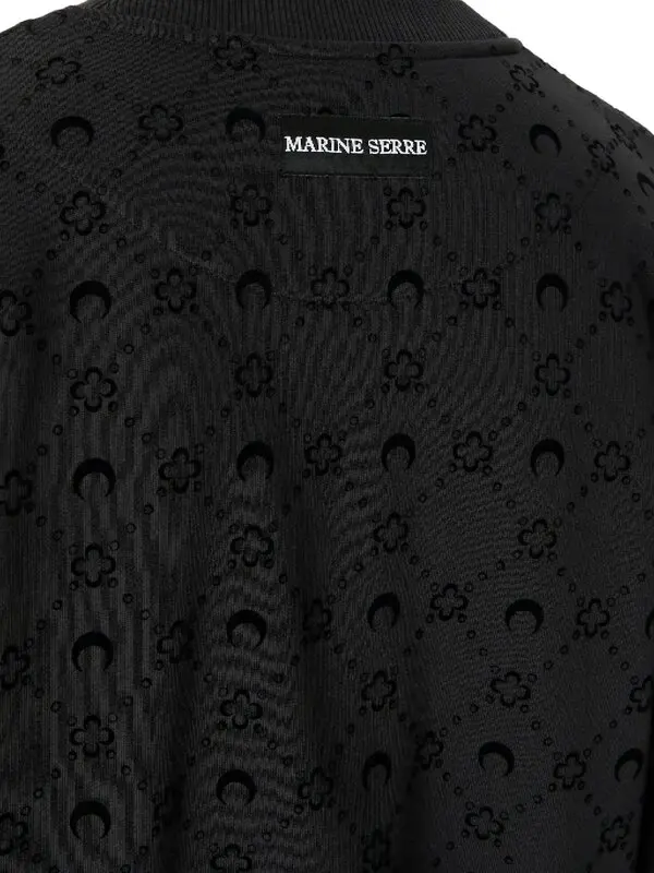 MARINE SERRE Round Neck Long Sleeve Sweater
