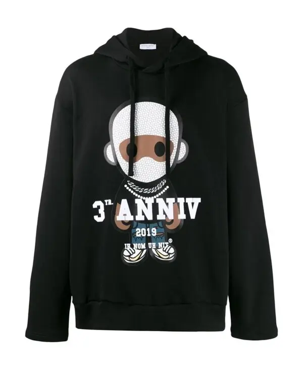 IH NOM UH NIT Signature Print Hoodie - Black