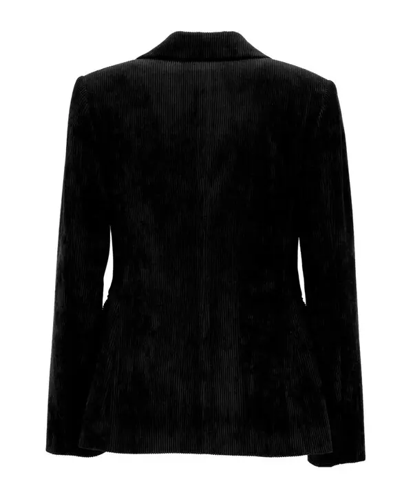 D.exterior Double-breasted Corduroy Blazer - Black