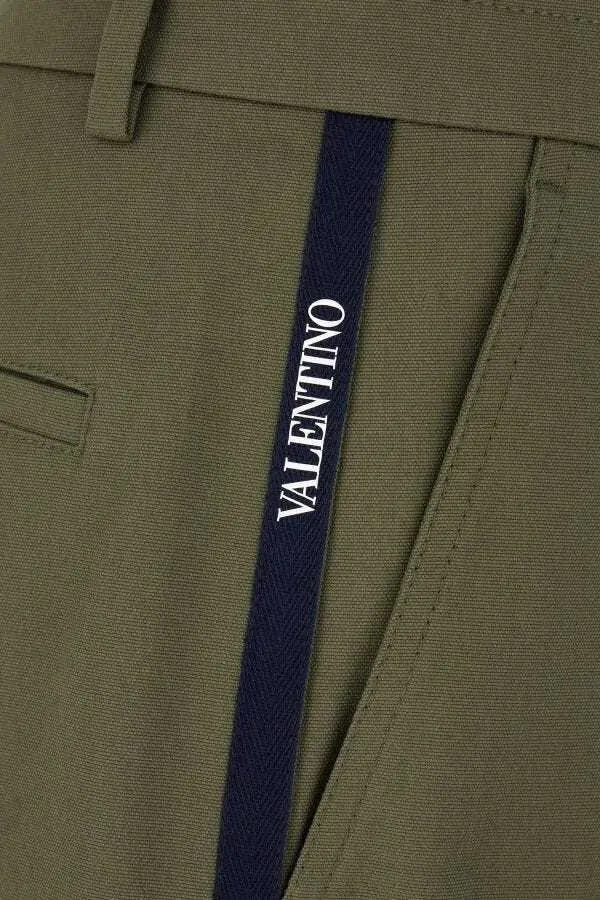 Valentino Garavani Side-stripe Tailored Trousers - Green