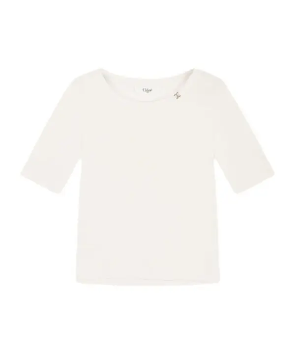 Chloé Short Sleeve Crew Neck Sweater