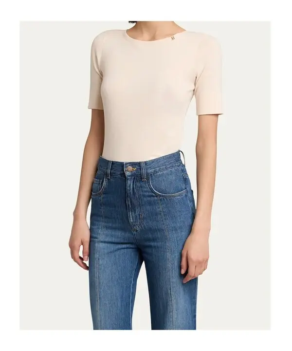 Chloé Short Sleeve Crew Neck Sweater