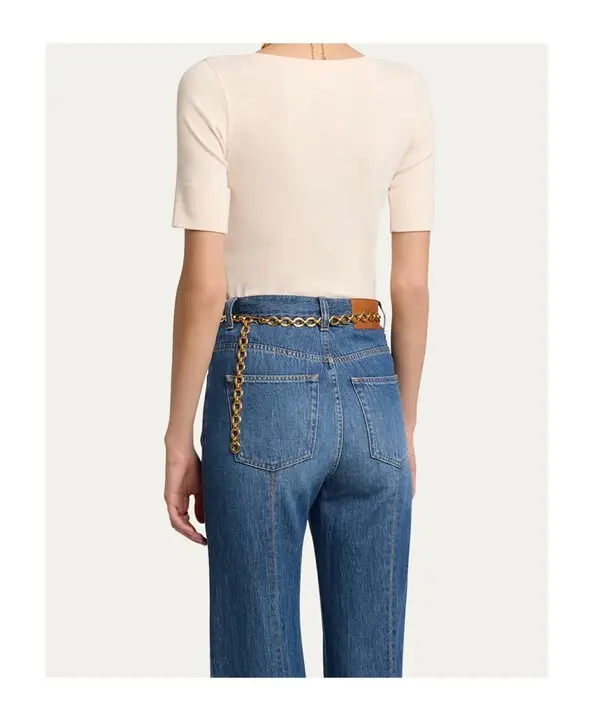Chloé Short Sleeve Crew Neck Sweater