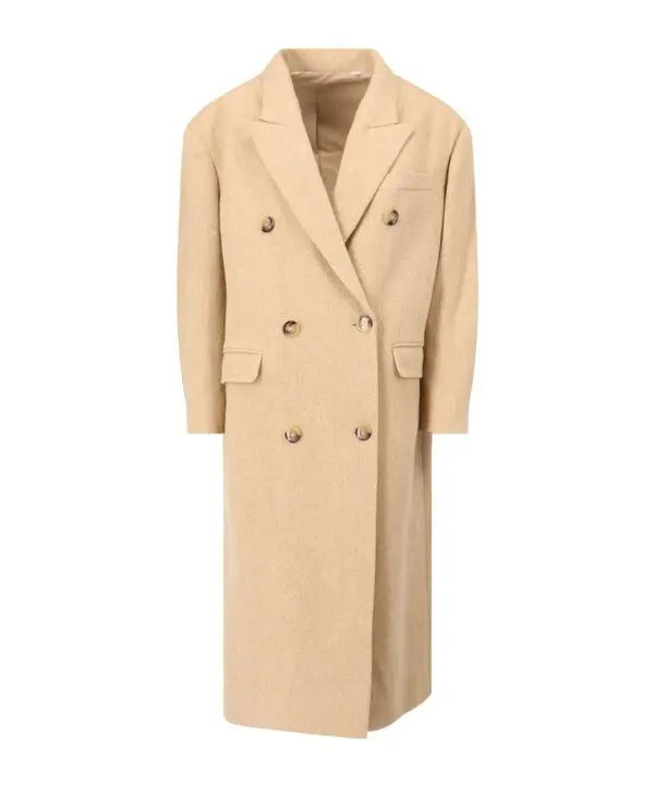 Isabel Marant Étoile Double Breasted Long Coat - Nude
