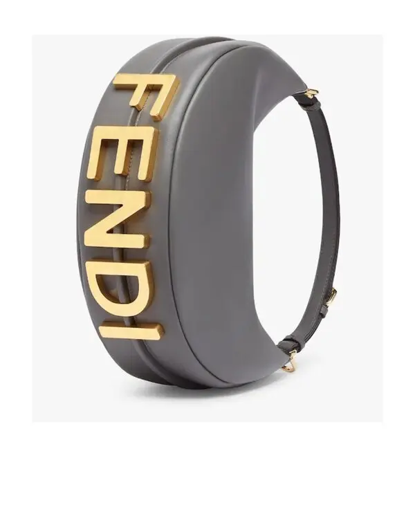 Fendi Leather Baguette Bag - Gray