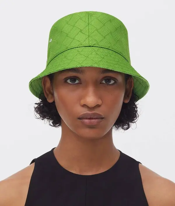Bottega Veneta Jacquard Intreccio Pattern Bucket Hat - Green