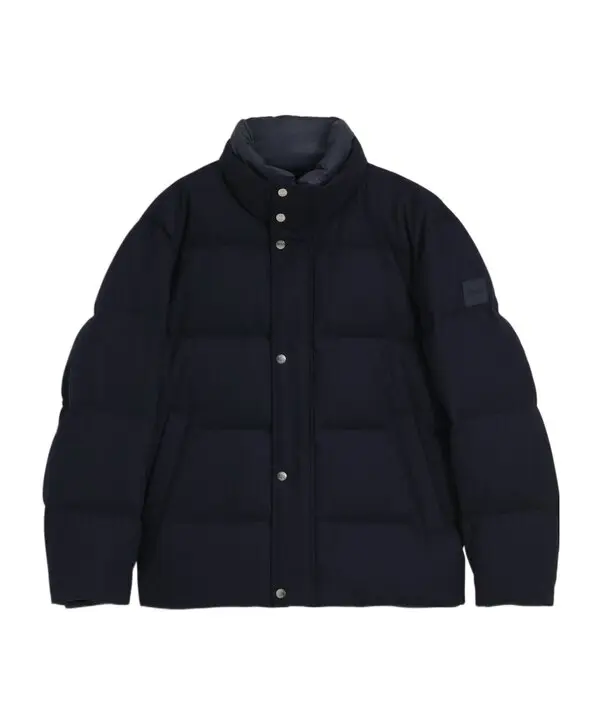 Hugo Boss Down Filled Flannel Jacket - Dark Blue