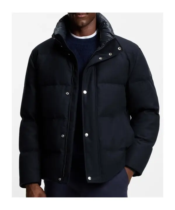 Hugo Boss Down Filled Flannel Jacket - Dark Blue