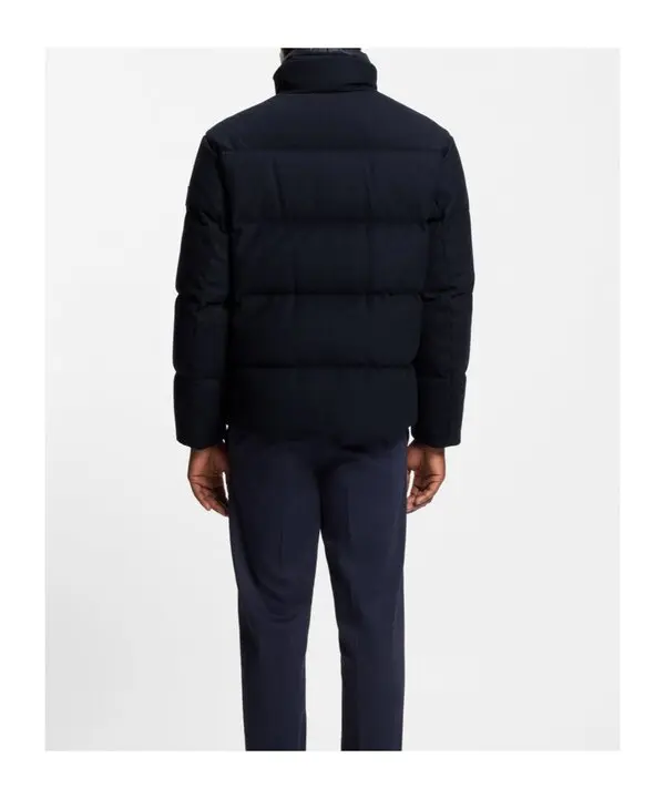 Hugo Boss Down Filled Flannel Jacket - Dark Blue