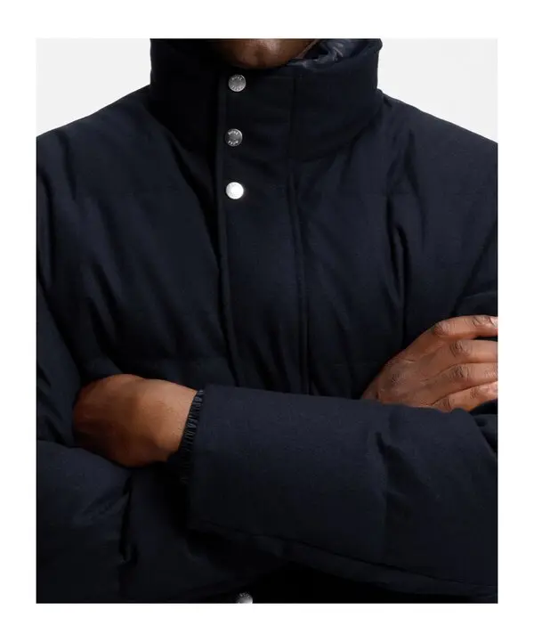 Hugo Boss Down Filled Flannel Jacket - Dark Blue