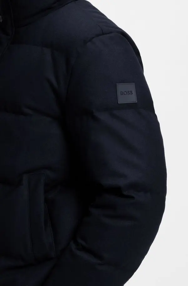 Hugo Boss Down Filled Flannel Jacket - Dark Blue