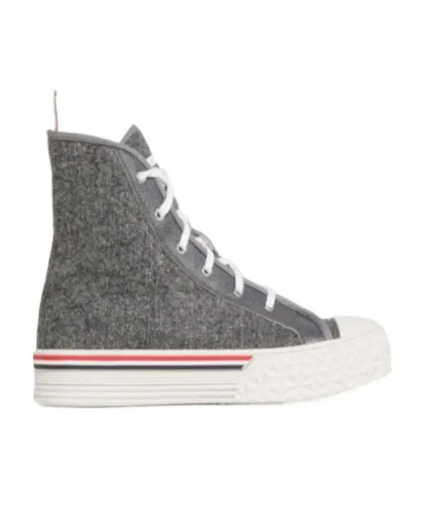 Thom Browne Collegiate High-top Sneakers With Striped Outsole And Buckle Detail