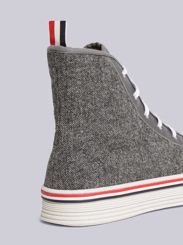 Thom Browne Collegiate High-top Sneakers With Striped Outsole And Buckle Detail
