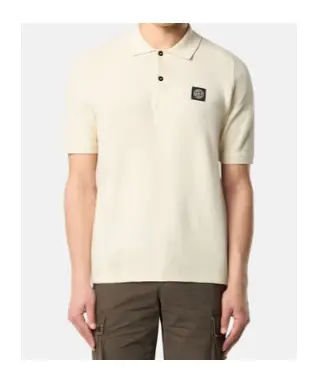 Stone Island Short-sleeved Knitted Polo Shirt