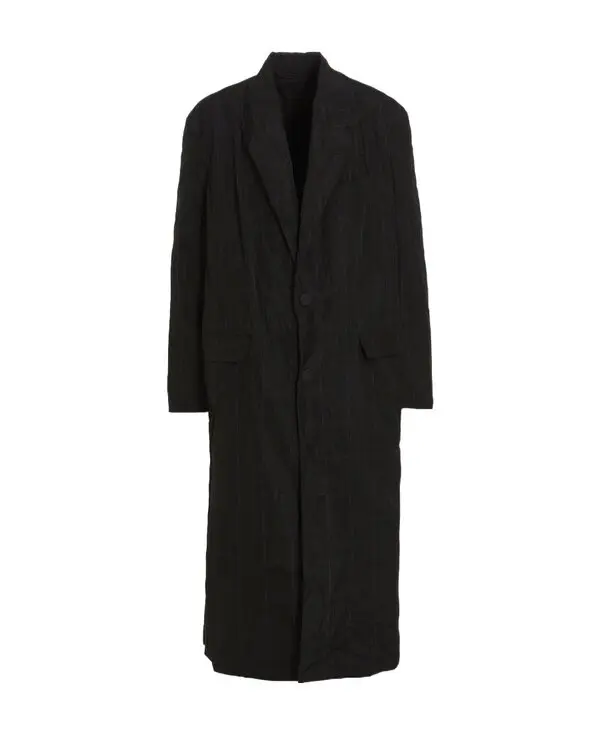 Balenciaga Checked Single-breasted Coat - Black