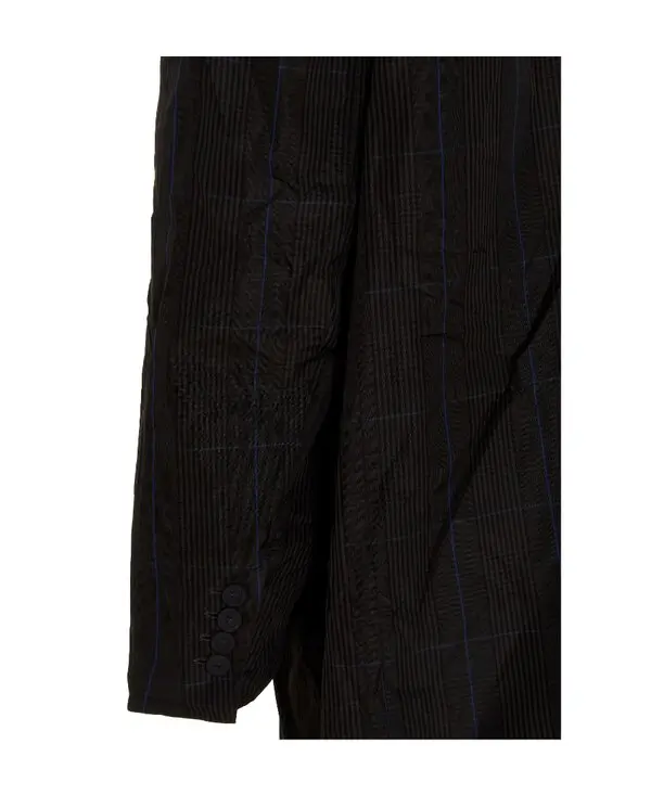 Balenciaga Checked Single-breasted Coat - Black