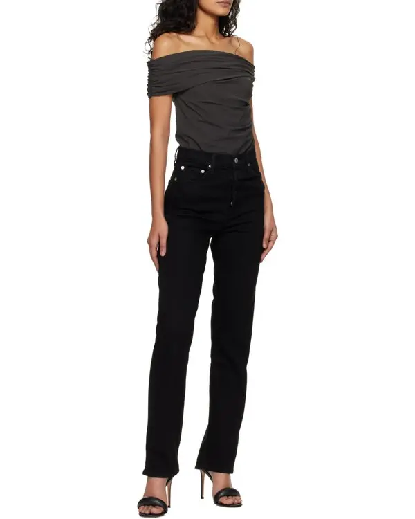 AGOLDE High-waisted Straight-leg Jeans - Black
