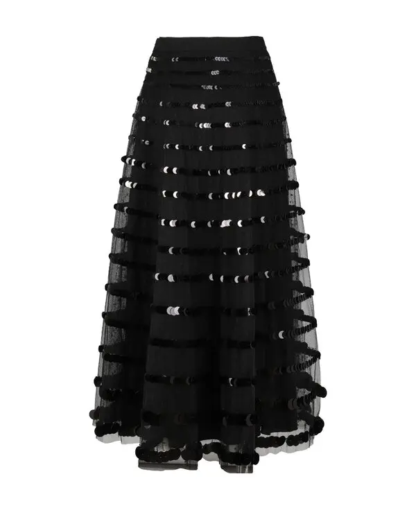Red Valentino Tulle A-line Midi Skirt