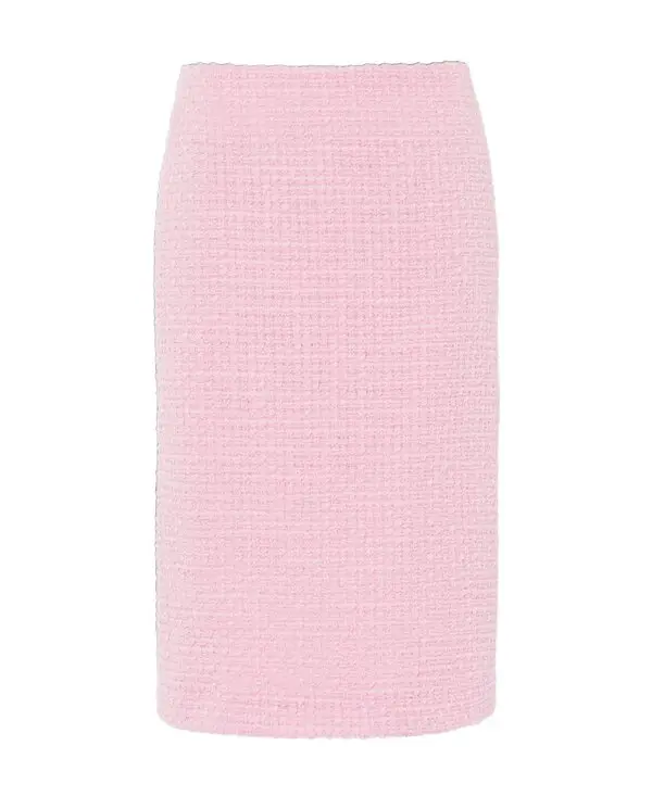 Miu Miu Textured Tweed Skirt - Pink