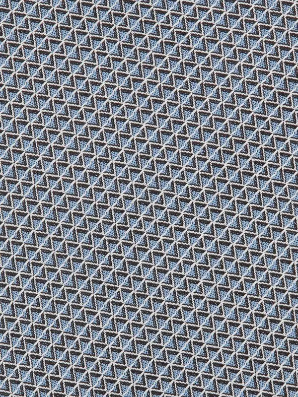 Zegna Silk Geometric Jacquard Tie - Light Blue