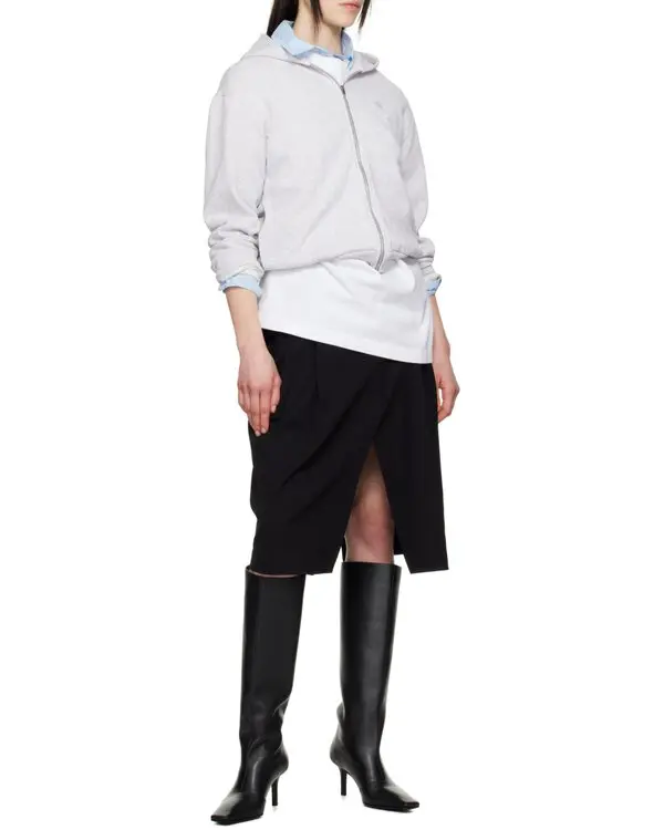 Acne Studios Organic Cotton Zip-up Hoodie With Face Logo Patch - White