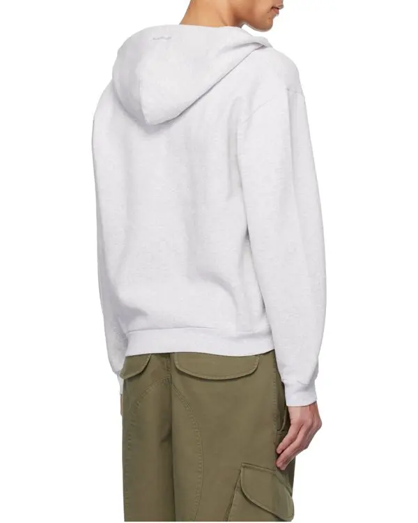 Acne Studios Organic Cotton Zip-up Hoodie With Face Logo Patch - White