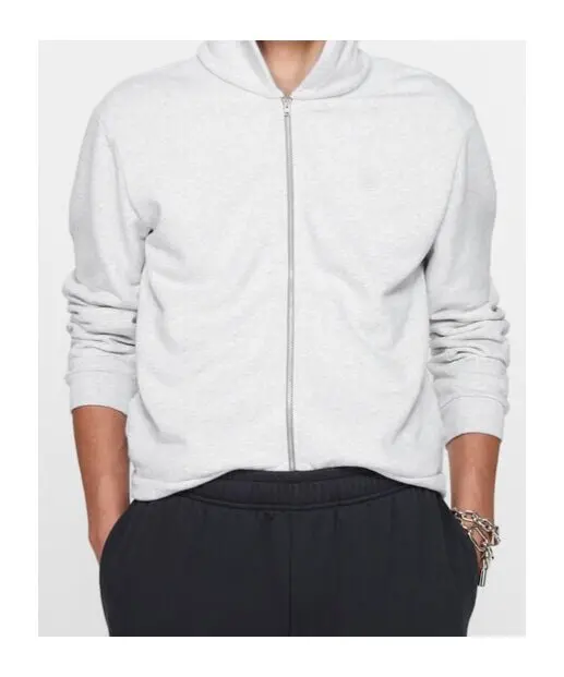 Acne Studios Organic Cotton Zip-up Hoodie With Face Logo Patch - White