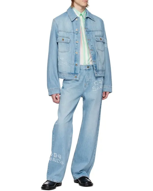 Casablanca Graffiti Denim Jacket - Blue