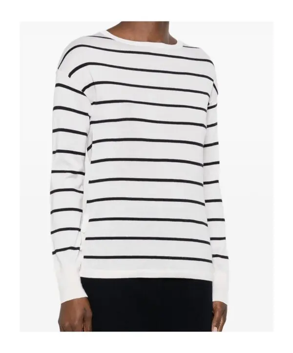 Max Mara Tabella Striped Long Sleeve Jumper - White