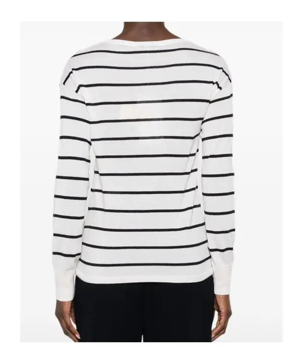 Max Mara Tabella Striped Long Sleeve Jumper - White