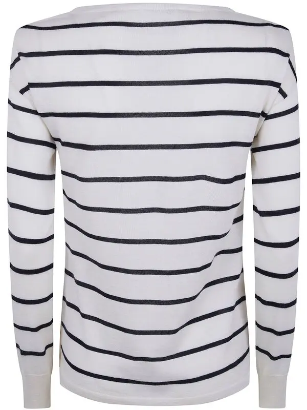 Max Mara Tabella Striped Long Sleeve Jumper - White