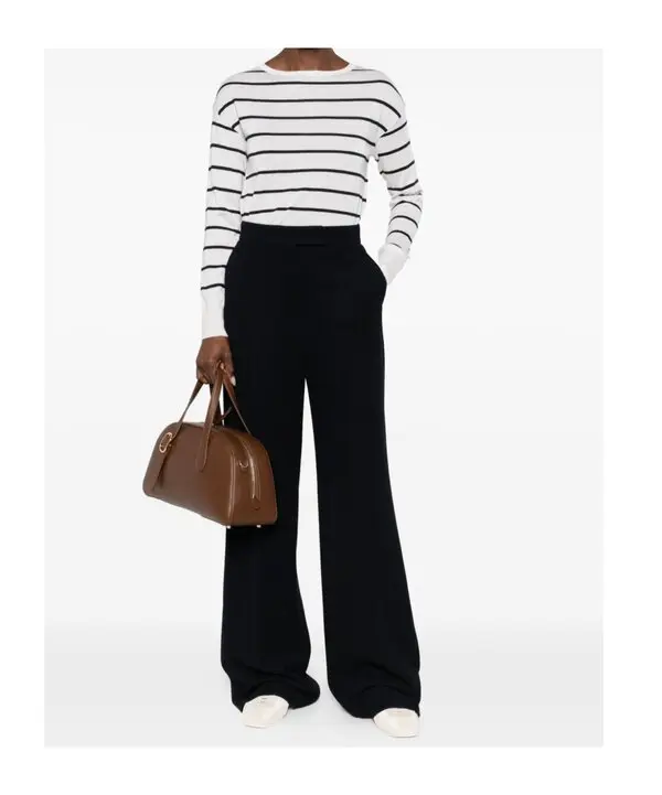 Max Mara Tabella Striped Long Sleeve Jumper - White