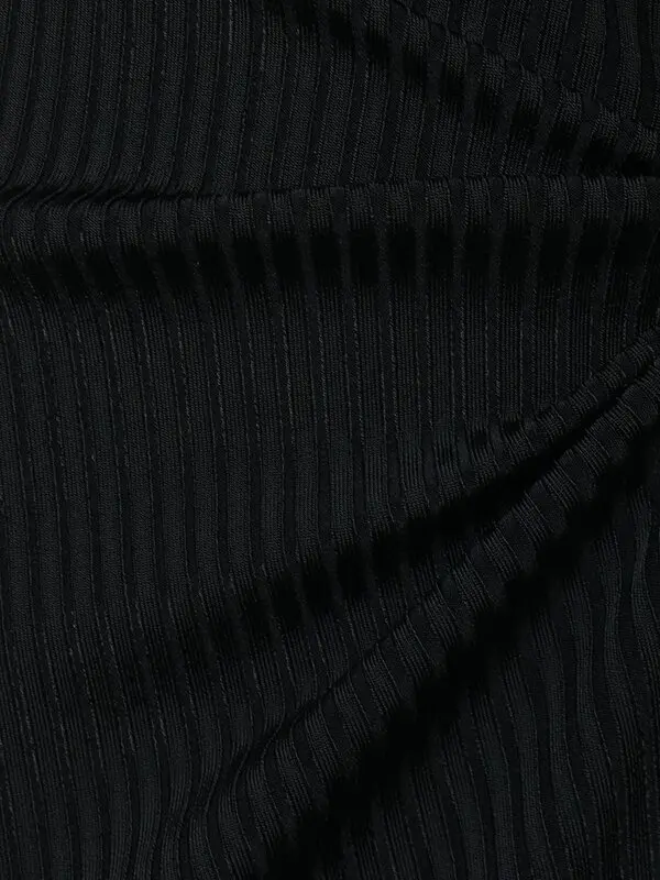 David Koma Ribbed Long Sleeve Bow Detail Maxi Dress