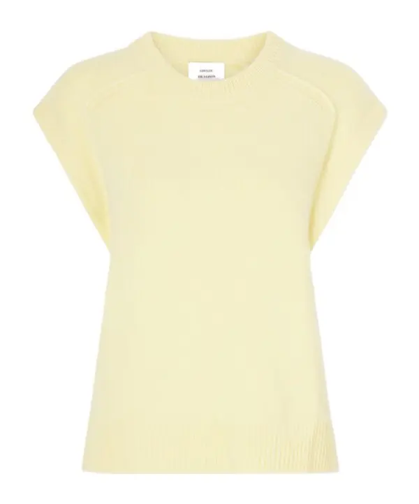 Loulou De Saison Mari Oversized Wool And Cashmere-blend Vest - Light Yellow