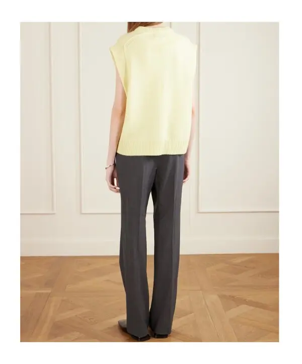 Loulou De Saison Mari Oversized Wool And Cashmere-blend Vest - Light Yellow